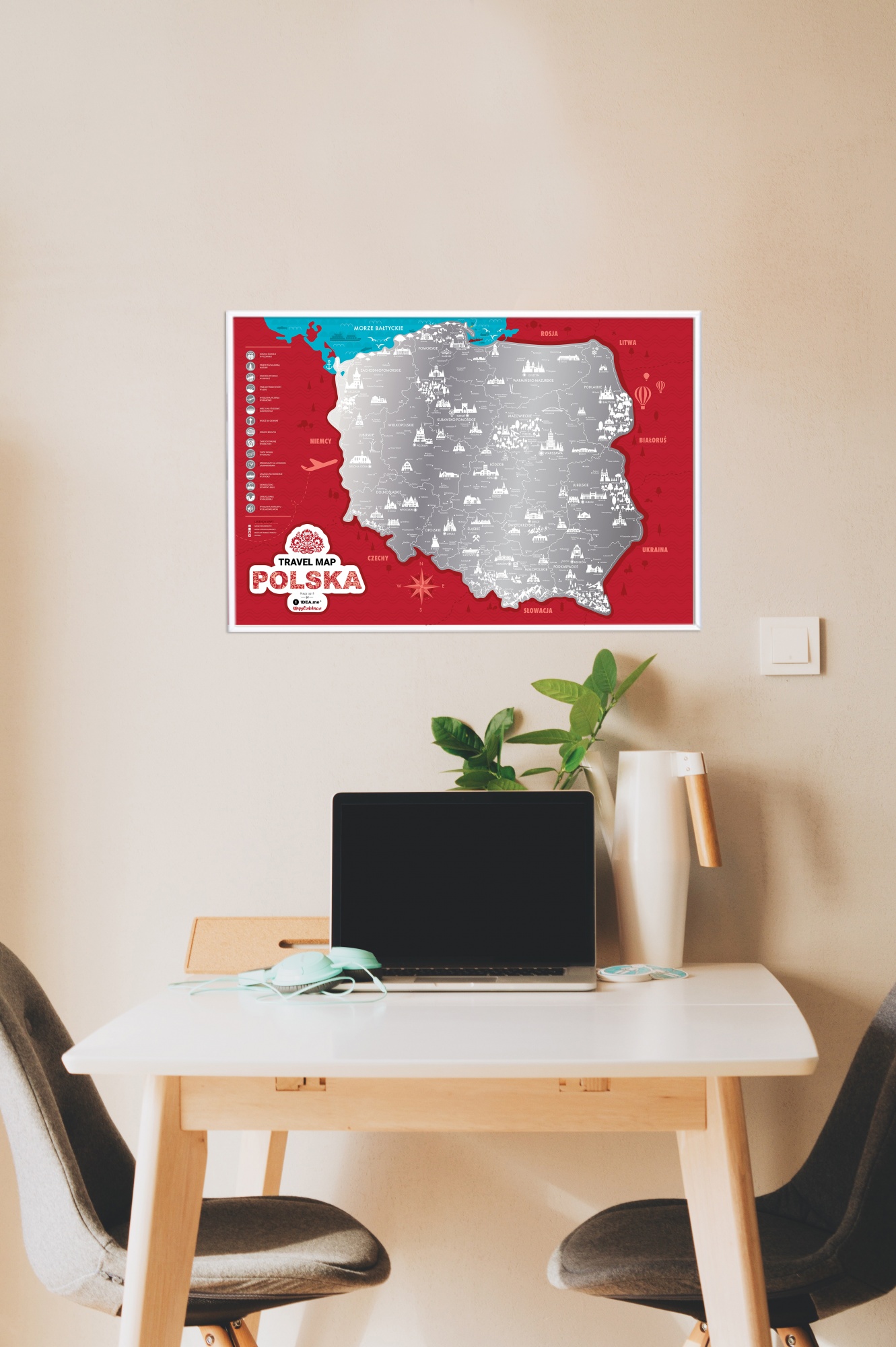 Mapa Zdrapka - Mapa Polski - Travel Map™ Polish Edition - MagiaPolnocy.pl