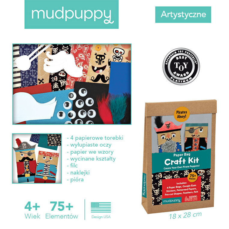 Mudpuppy Zestaw kreatywny Kukiełki Piraci 4+ - MagiaPolnocy.pl