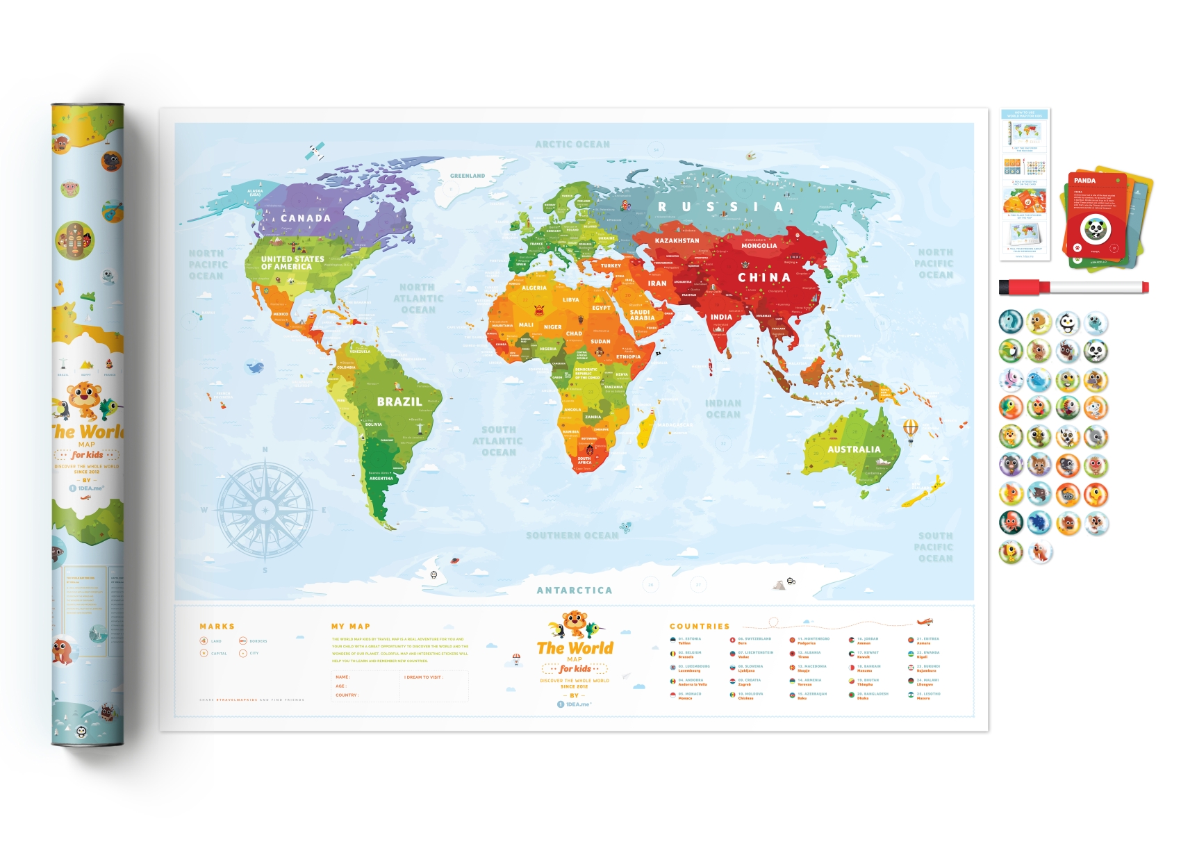 Mapa Interaktywna - Mapa Świata - Travel Map™ Kids Animals ...